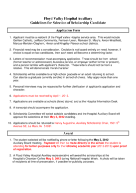 Fillable Online avera Scholarship form - Avera Health - avera Fax Email ...