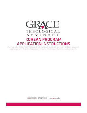 Fillable Online grace KOREAN PROGRAM APPLICATION INSTRUCTIONS - grace ...
