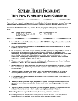 Fillable Online Third-Party Fundraising Event Guidelines - Sentara.com ...