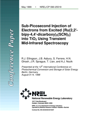 Fillable Online Sub-Picosecond Injection of Electrons from Excited Ru(2 ...