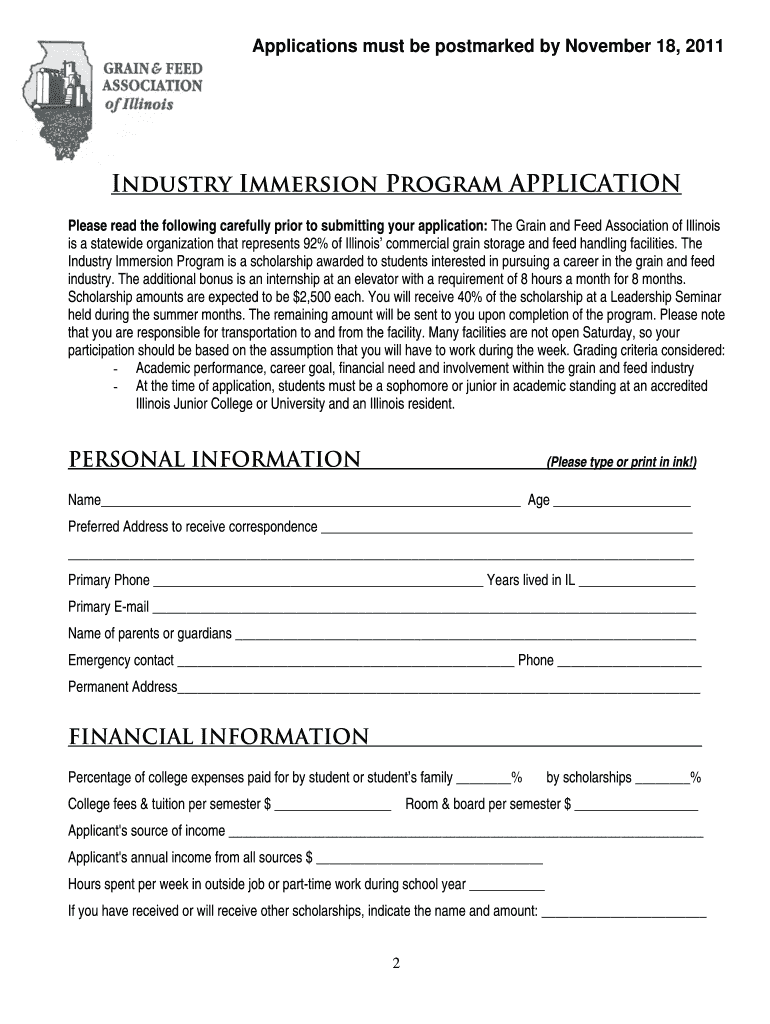 Fillable Online Student Requirements for the Industry Immersion Program ...
