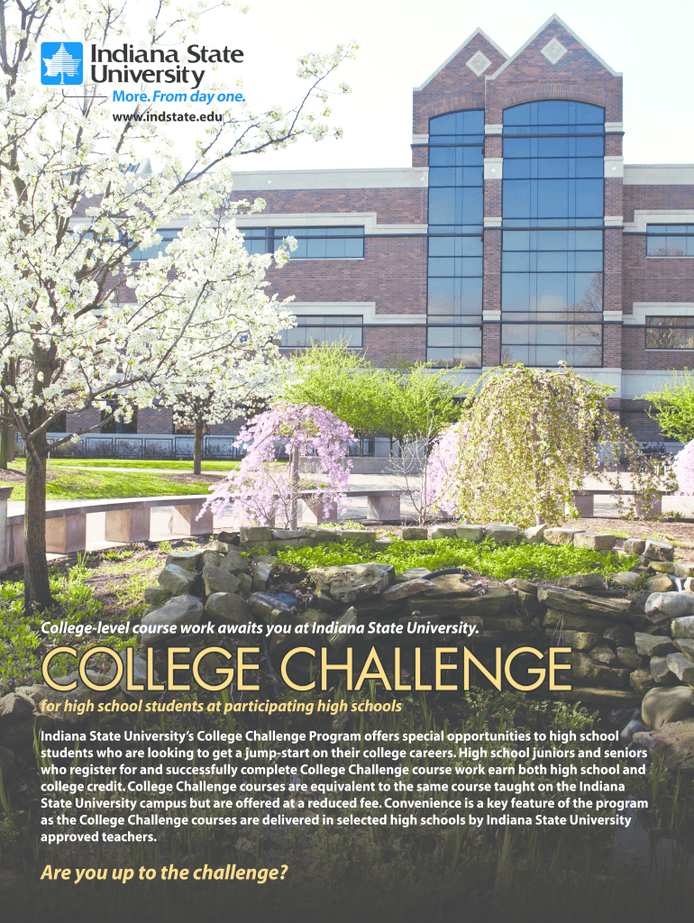 Fillable Online Indiana State University College Challenge Program ...
