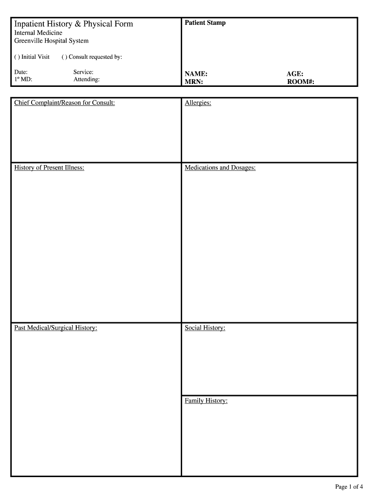 History And Physical Template Word Fill Out Sign Online DocHub