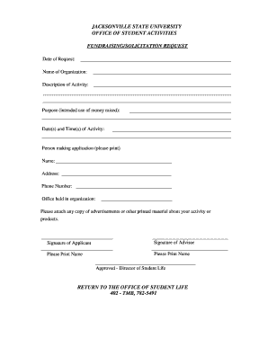 Fillable Online Fundraising/Solicitation Request Form Fax Email Print - pdfFiller