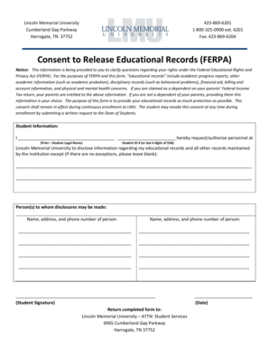 Fillable Online lmunet LMU FERPA Form - Updated March 2011. creditcard ...