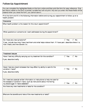 Fillable Online Follow-Up Appointment Form Fax Email Print - pdfFiller