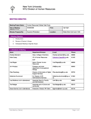 New York University Project Charter Template - Fill Online, Printable ...