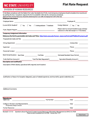 Fillable Online ncsu Flat Rate Request Fax Email Print - pdfFiller