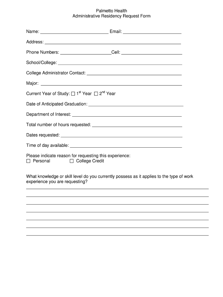 Fillable Online Administrative Residency Request Form Fax Email Print - pdfFiller