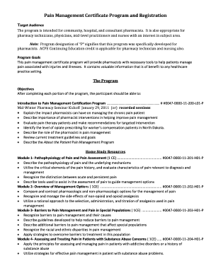 Fillable Online ndsu pain management certification for pharmacists at ...