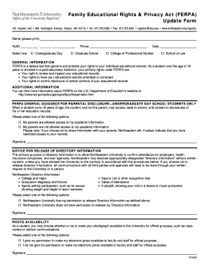 Fillable Online northeastern northeastern university ferpa form Fax Email Print - pdfFiller
