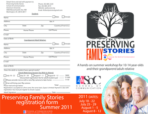 Fillable Online american Preserving Family Stories registration form ...