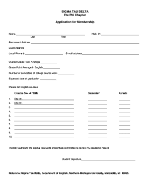 Fillable Online nmu Application Form - Northern Michigan University ...