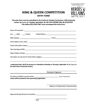 Fillable Online nmu nmu king form Fax Email Print - pdfFiller