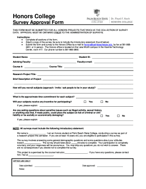 Fillable Online palmbeachstate Survey Approval Form - Palm Beach State ...