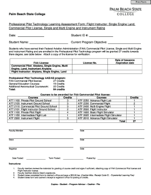 Fillable Online palmbeachstate Professional Pilot Technology Learning ...