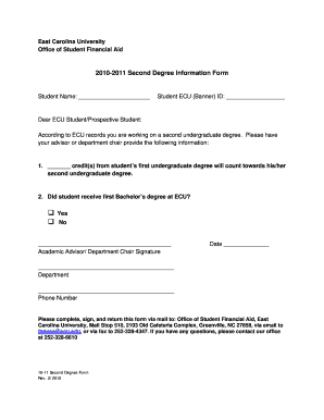 Fillable Online ecu East Carolina University Office of Student ...