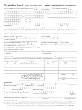 Fillable Online plymouth Plymouth State University College of Graduate ...