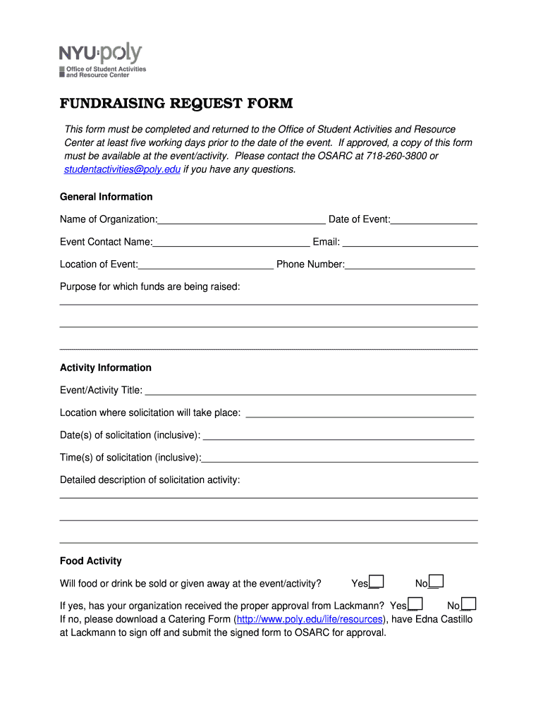 Fillable Online Fundraising Request Form Fax Email Print - pdfFiller