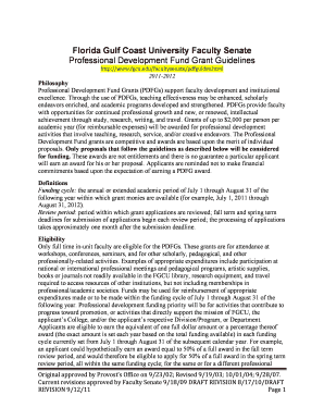 Fillable Online Professional Development Fund Grant Guidelines Fax Email Print - pdfFiller