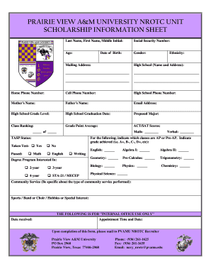 Fillable Online pvamu CVW-2 MEMBER INFO FORM - Prairie View A&M ...