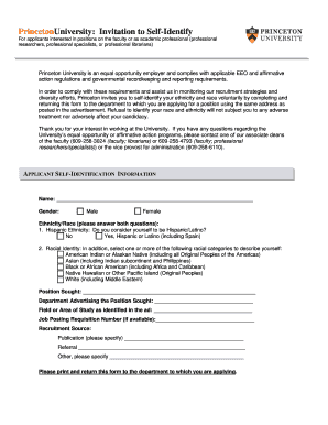 Fillable Online princeton Proposed Self-Identification Process for Dean ...