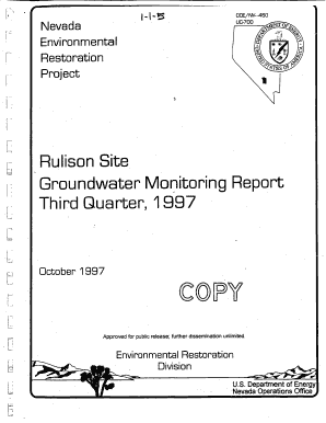 Fillable Online lm doe Rulison Site Groundwater Monitoring Report Third Quarter, 1997 - lm doe ...