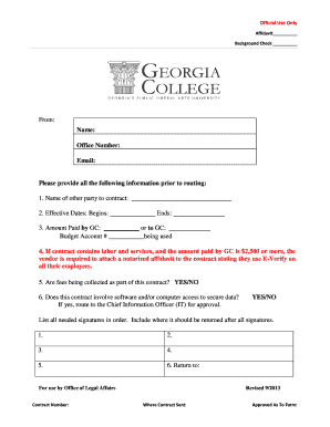 Fillable Online Contract Routing and Approval Document Fax Email Print ...