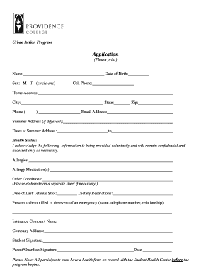 Urban Action Providence College - Fill Online, Printable, Fillable ...