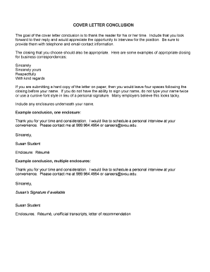 COVER LETTER CONCLUSION - Fill and Sign Printable Template Online