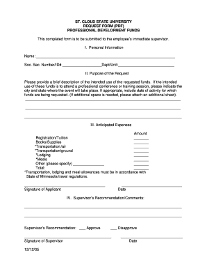 Fillable Online stcloudstate ST. CLOUD STATE UNIVERSITY REQUEST FORM (PDF ... - stcloudstate Fax ...