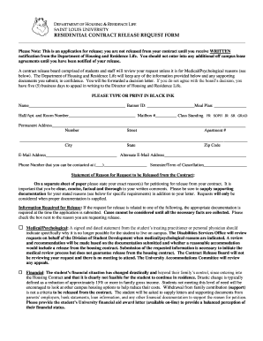 Fillable Online slu On Campus Residents - Saint Louis University - slu ...