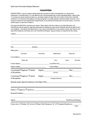 Fillable Online Saint Louis University Graduate Education General Petition Fax Email Print ...