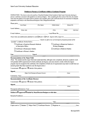Fillable Online slu Saint Louis University Graduate Education Revised 8 ...