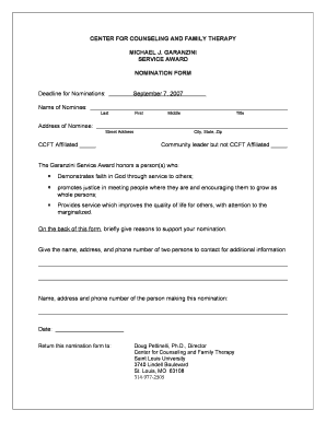 Fillable Online slu Center for counseling and family therapy - Saint ...