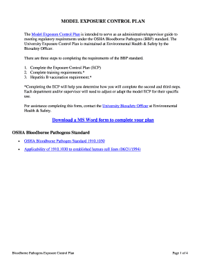 Fillable Online ncsu MODEL EXPOSURE CONTROL PLAN Download a MS Word ...