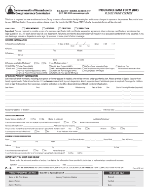 Fillable Online salemstate gic unicare idf form Fax Email Print - pdfFiller