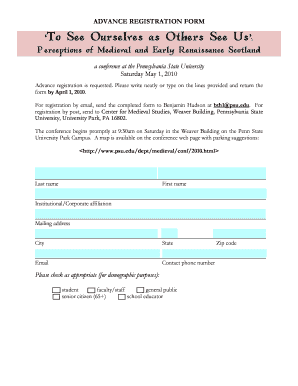 Fillable Online psu Registration form - Pennsylvania State University ...