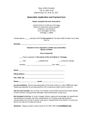 Fillable Online saic saic new artists society form Fax Email Print ...