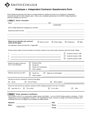 Fillable Online smith nys independent contractor questionnaire form Fax ...