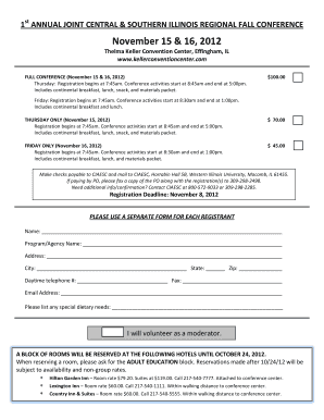 Fillable Online siue November 15 & 16, 2012 - Southern Illinois ...