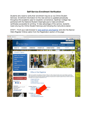 Fillable Online Enrollment Verification for Students Fax Email Print ...