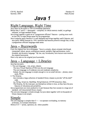 Fillable Online stanford Handout-2 Java-1 - stanford Fax Email Print ...