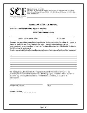 Fillable Online scf scf residency form Fax Email Print - pdfFiller