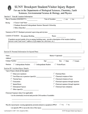 Fillable Online brockport Student & Visitor Accident Form - SUNY ...