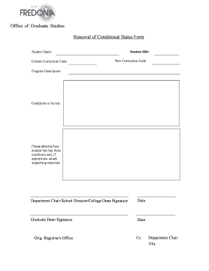 Fillable Online fredonia Office of Graduate Studies Removal of ...