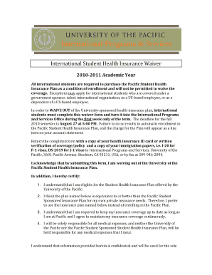 Fillable Online pacific Waiver form - University of the Pacific ...