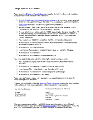 Fillable Online esf Change from F-1 to J-1 Status Fax Email Print ...
