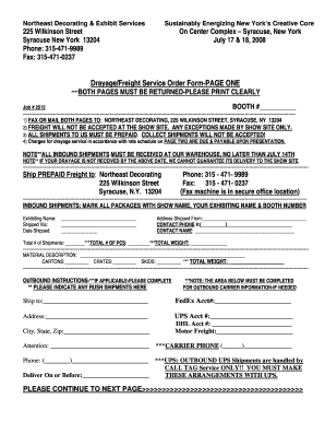 Fillable Online esf Drayage Service Order Form - esf Fax Email Print ...