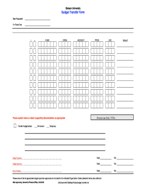 Fillable Online stetson Budget Transfer Form - Stetson University ...